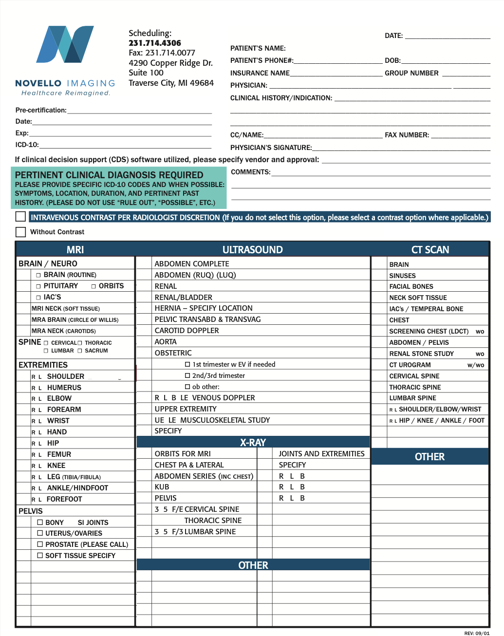 Order Form :: Novello Imaging